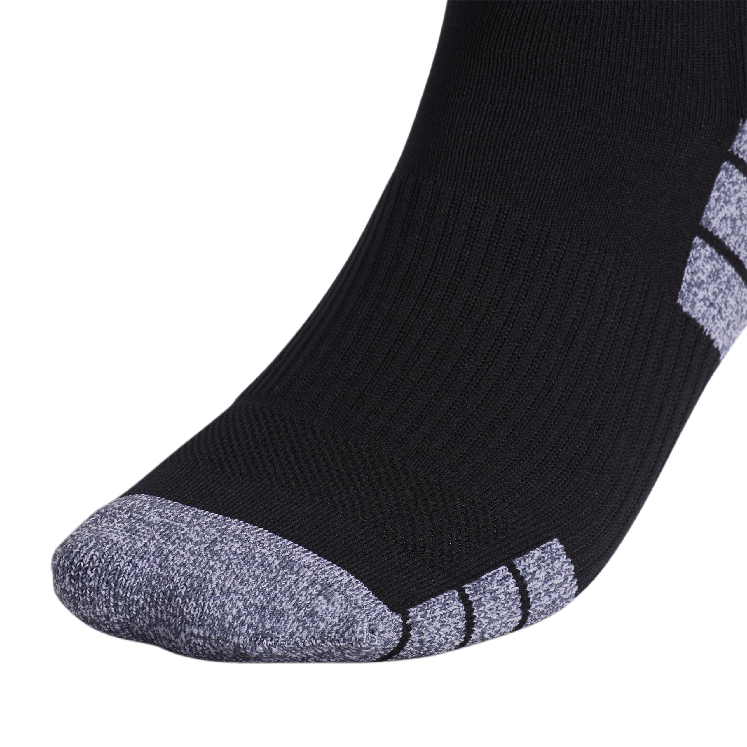 adidas 3-Stripe Hoop Soccer Socks (1-Pair) with Arch Compression for a Secure fit, Black/White, Large