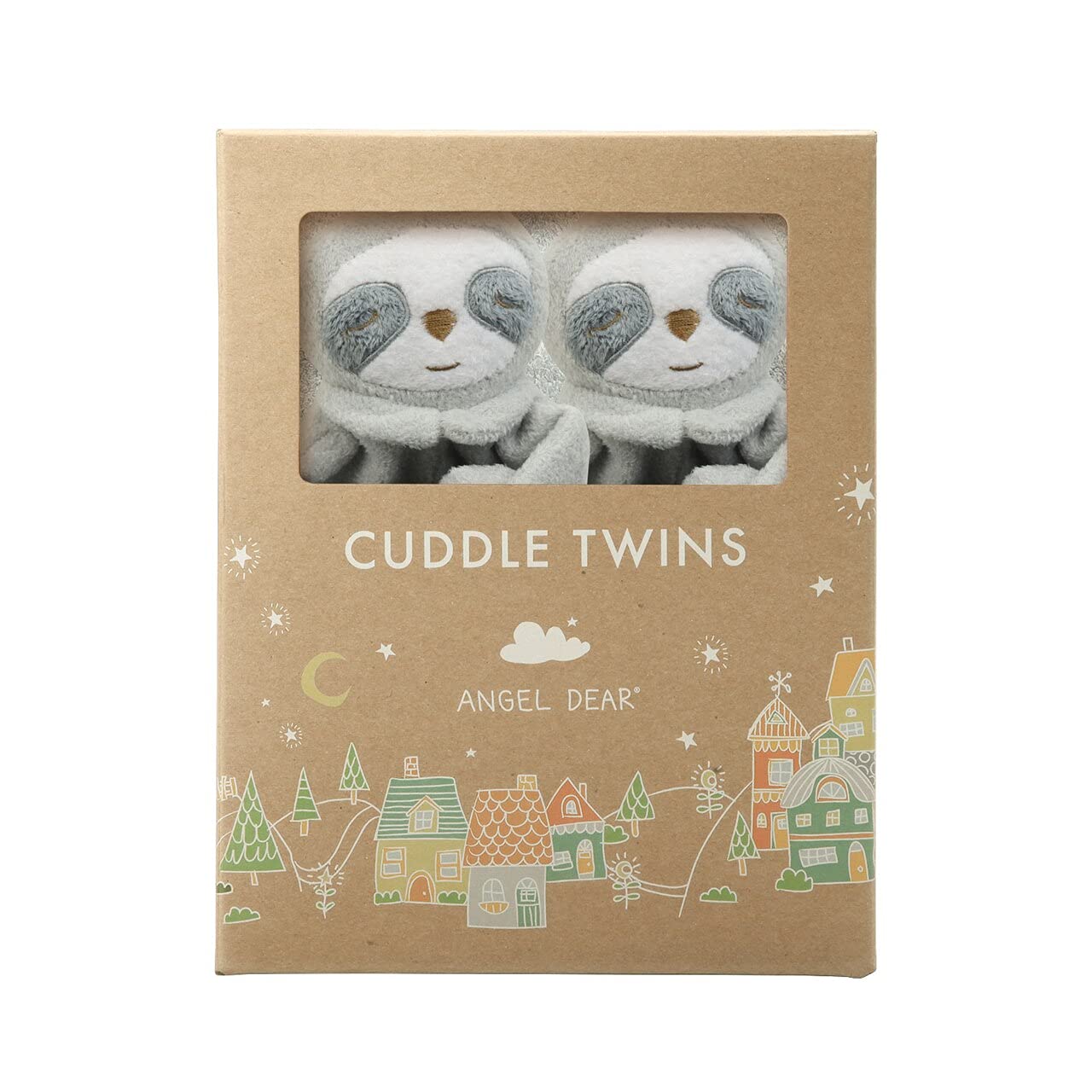 Angel Dear Grey Sloth Twin Set Blankies Box