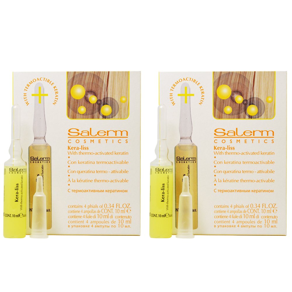 Salerm Kera-liss vials 4 x 0.34oz / 10ml "Pack of 2"