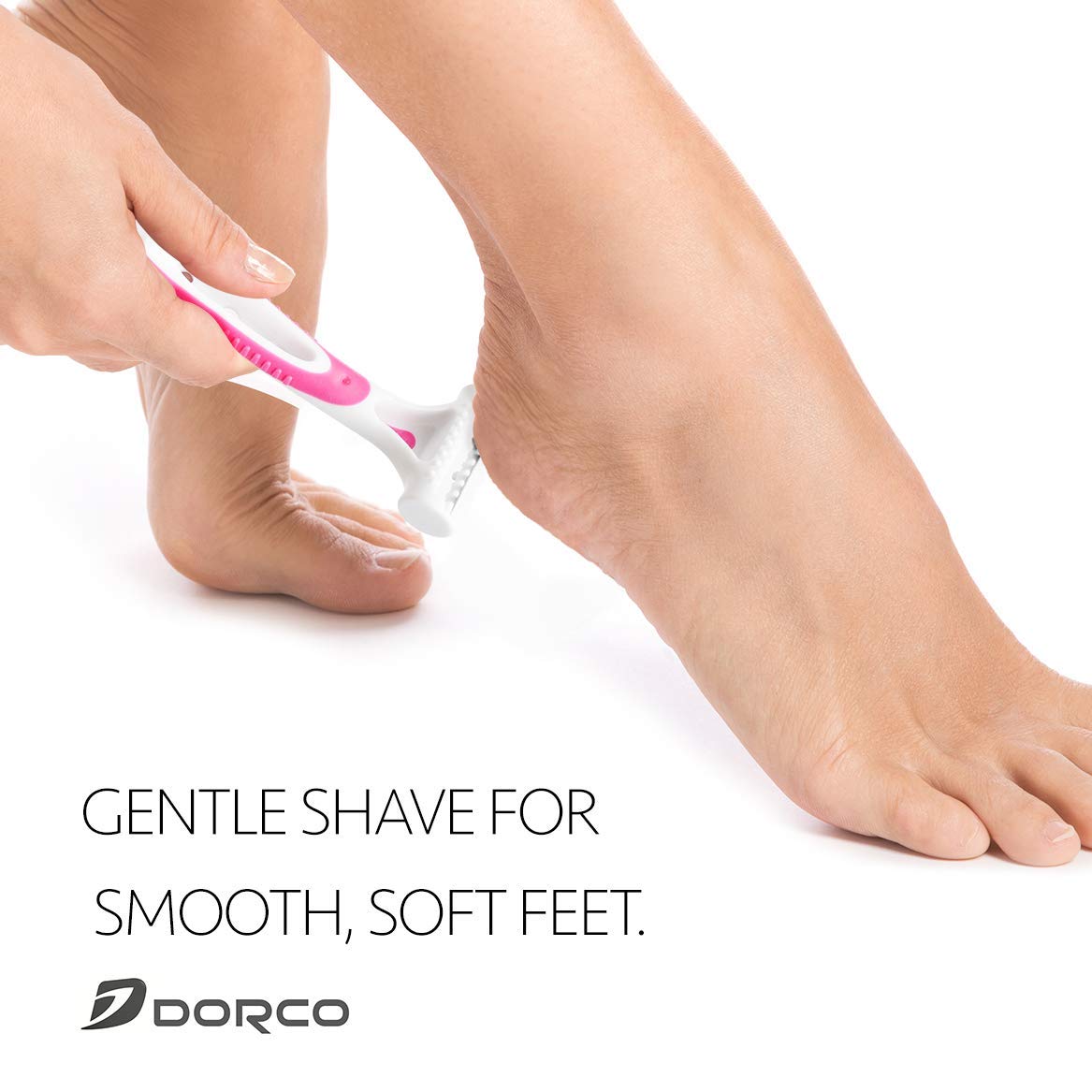 Dorco Callus Shaver w/ Ergonomic No Slip Handle & Blade Safty Cover - PINK
