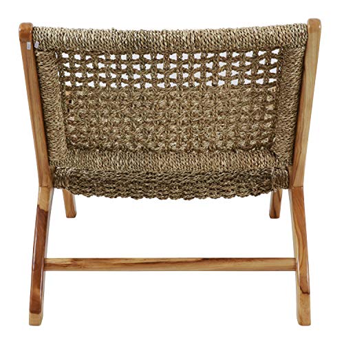 Decor Therapy London Light Oak Seagrass Weave Accent Chair, Natural