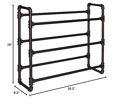 Real Home Innovations Modern Industrial Style 3 Tier Shoe Rack, 26.2β W x 8.2β D x 24βH, Satin Pewter