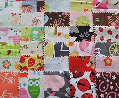 I Spy Novelty Girl Fabric 5" Squares Charm Pack 30 Different Pieces, 100% Cotton