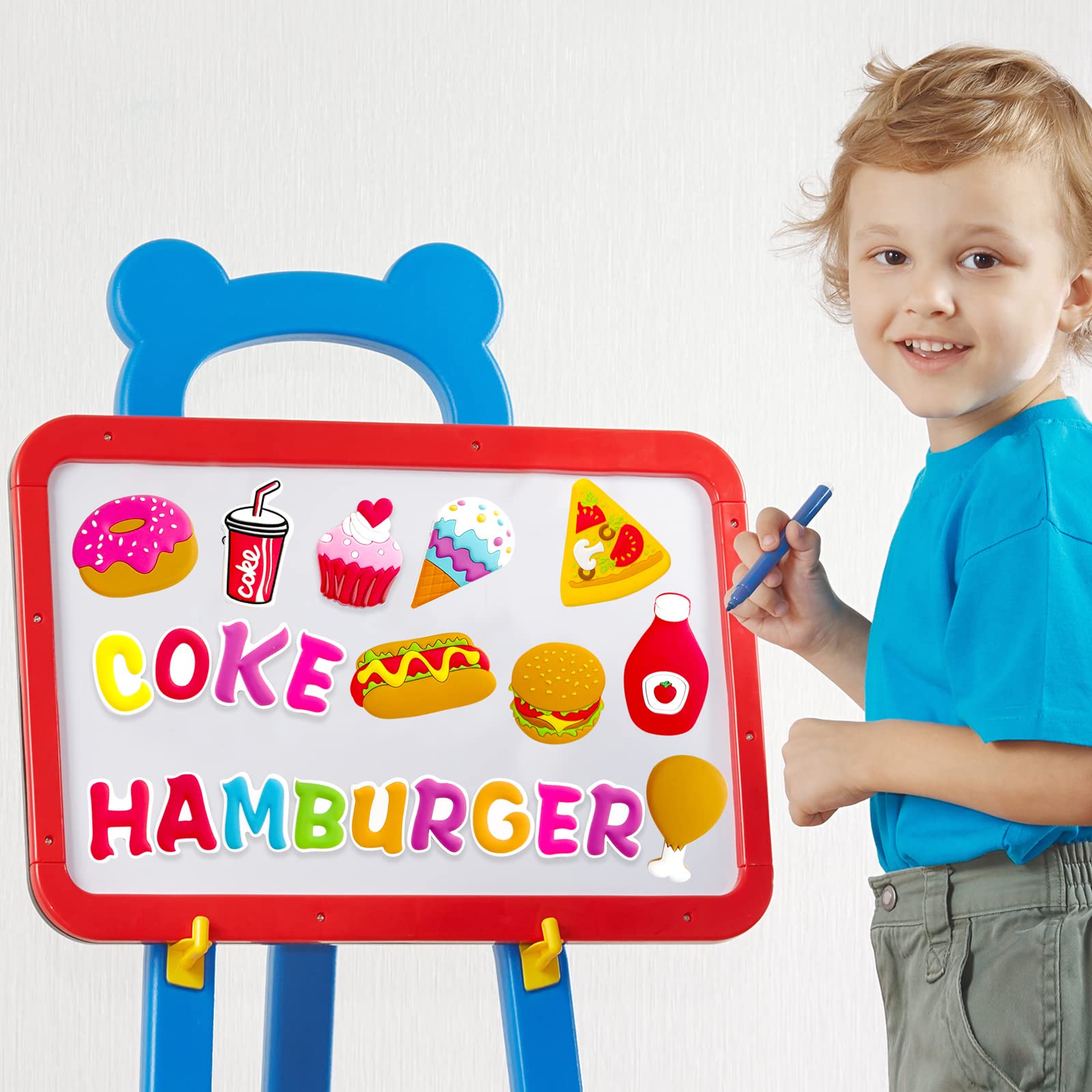 Refrigerator Magnets for Kids Babies,Magnetic Soft and Safe Fridge Magnets Toys,9 Pcs Large Foods Rubber Magnets for Fridge Whiteboard Preschool Learning,Good Gift for 3+ Years Kids