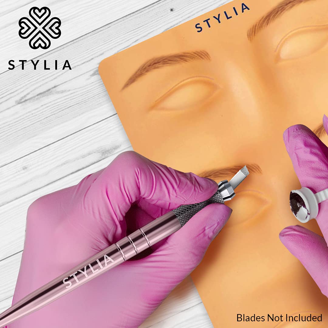 Microblading Supplies 3 Piece Tattoo Practice Skin For Eyebrows: Permanent Makeup Silicone Skin To Practice Brow Micro-Blading And Needling, Fake Skin Sheets For Professionals And Beginners
