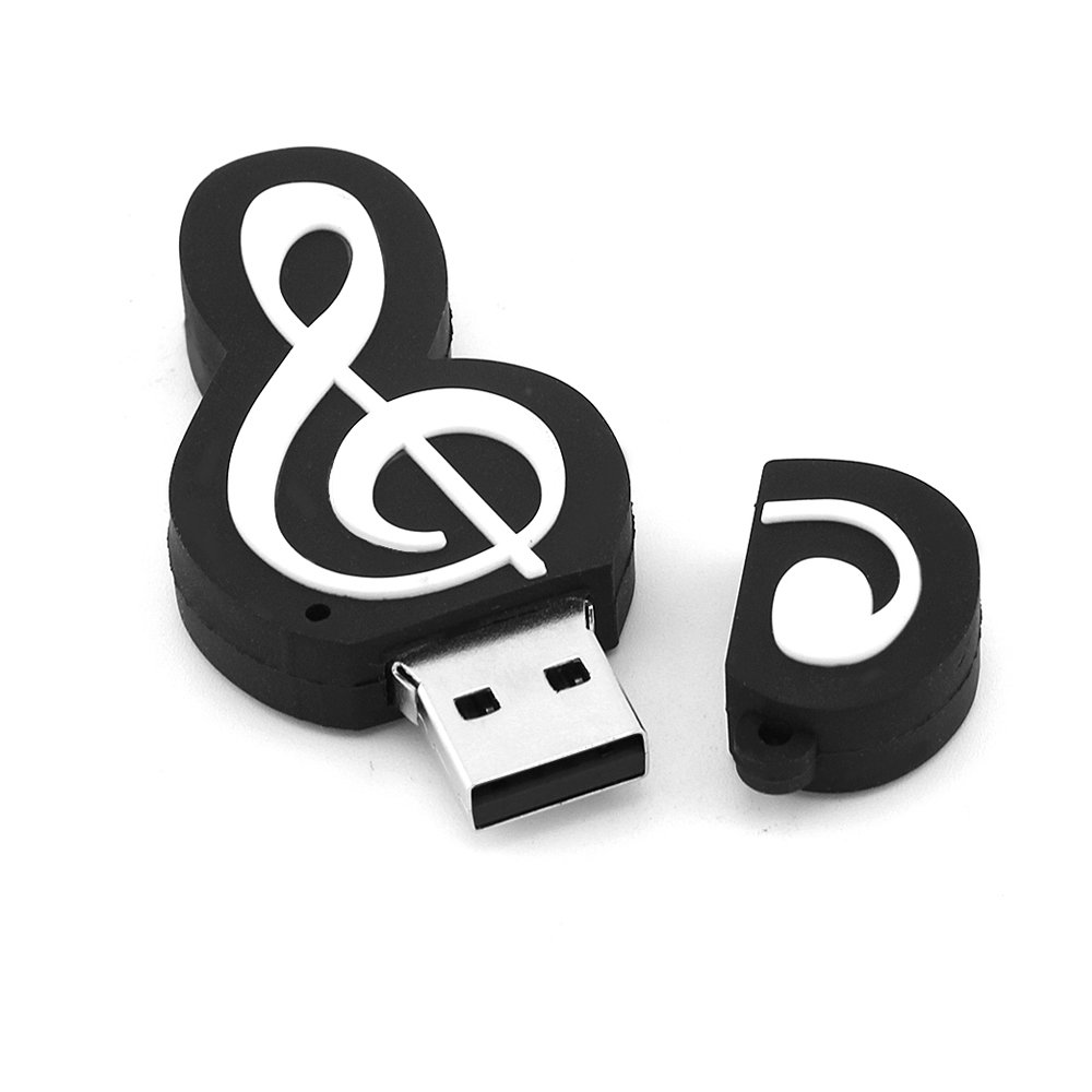 Usbkingdom 64GB USB 2.0 Flash Drive Cartoon Musical Note Shape Pen Thumb Drives Memory Stick Flashdrive Data Storage for Music Fans