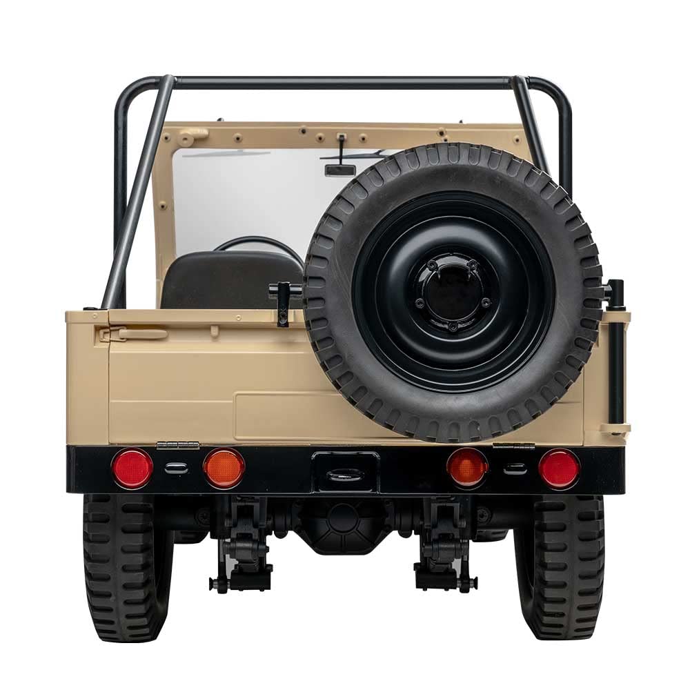 FMS 1/6 Jimny LJ10 RC Crawler RC Car Official Licensed Model Car 15km/h 4WD Hobby RC Crawler RC Cars RS Remote Control Car with LED Lights Vehicle 4-Ch 2.4GHz Transmitter for Adults Tan