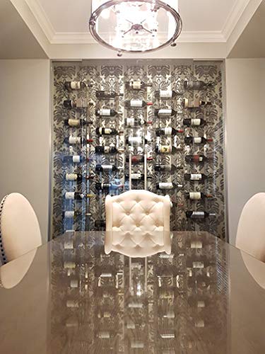 VintageView Wall Series (6 Ft) - 36 Bottle Wall Mounted Wine Bottle Rack Kit (Satin Black) Stylish Modern Wine Storage with Label Forward Design