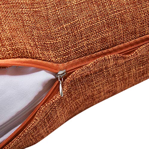 Anickal Thanksgiving Pillow Covers 18x18 Inch for Fall Decorations Set of 2 Burnt Orange Rustic Linen Decorative Square Throw Pillow Covers for Sofa Couch Farmhouse Home Decoration