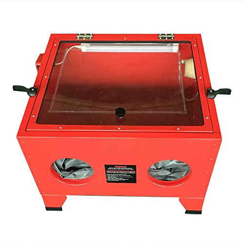 AutoForever 25 Gallon Bench Top Air Sandblasting Cabinet Sandblaster Blast Large Cabinet Air Sand Blaster w/Spray Gun Steel Best Gift for Christmas