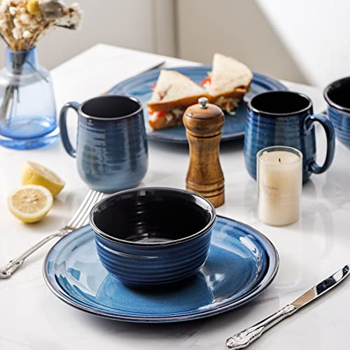 Hasense Large Coffee Mug, 20 oz Ceramic Coffee Cups for Office and Camping, Big Coffee Mug for Latte Coffee Tea Soup as Friend Gifts, Dishwasher and Microwave Safe, 1 PCS (Blue)