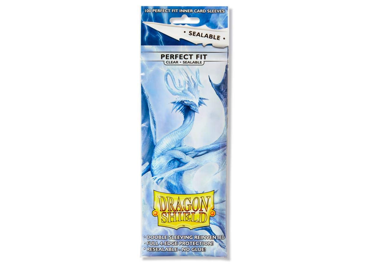 Dragon Shield 100 Standard Size Perfect Fit Clear Resealable Sleeves (1 Pack)