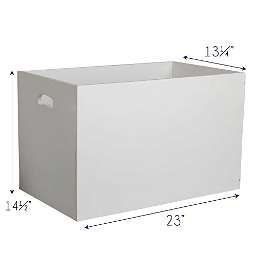 My Bambino Personalized Dinosaur Toy Box for Boys Custom White Wooden Theme for Kids Bin Child Safe with No Lid Storage Playroom Nursery