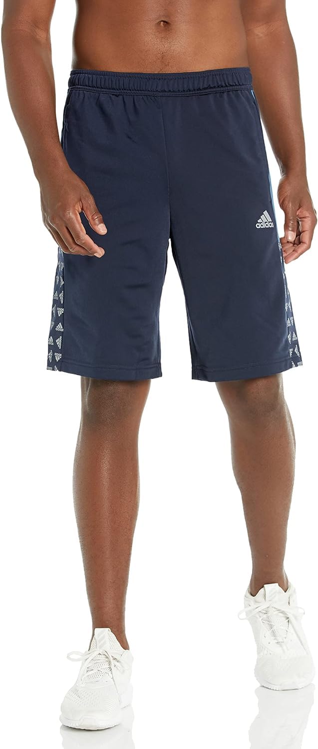 adidas Men's Warm-Up Tricot Regular Badge of Sport Shorts, Black, Small