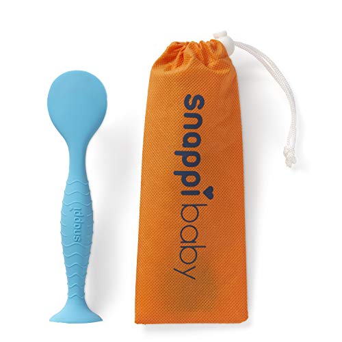 Snappi Baby Ergo Brush Diaper Cream Applicator for a Baby Bum | Medical-Grade Silicone Diaper Rash Cream Bottom Brush Keeps Hands/Fingernails Clean (Azure Blue)