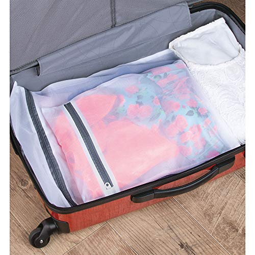 iDesign Mesh Laundry Bag Built in Zipper for Delicates, 16" x 0.5" x 20", Large