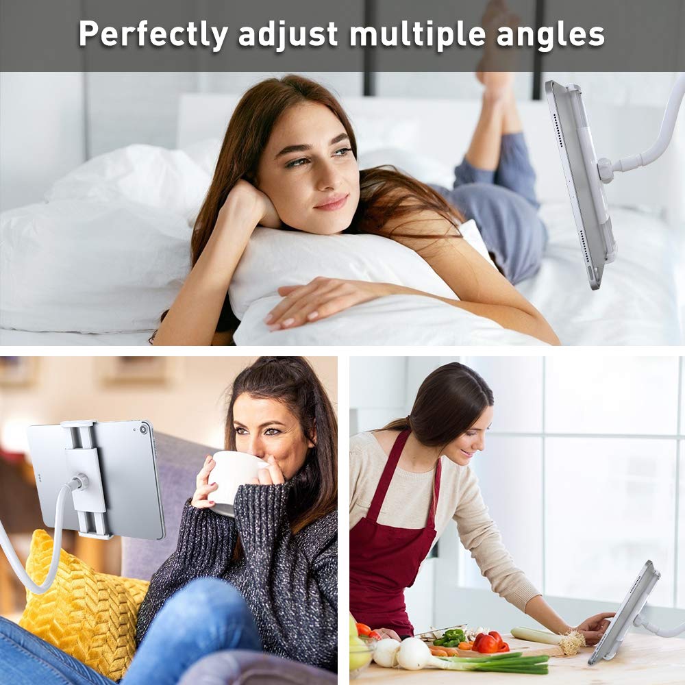AHK Gooseneck Tablet Stand, Tablet Mount Holder for iPad iPhone Series/Nintendo Switch/Samsung Galaxy Tabs/Amazon Kindle Fire HD and More