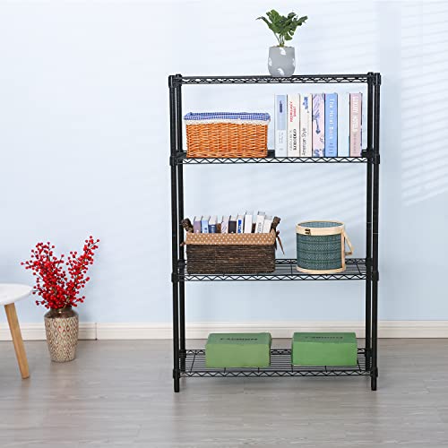 XCVBDE 4-Tier Storage Shelves 36''x14''x54'' Height Adjustable Garage Storage Shelves Heavy Duty Pantry Shelving Metal Utility Shelves Wire Rack for Home Kitchen Laundry Room Organization(Black)