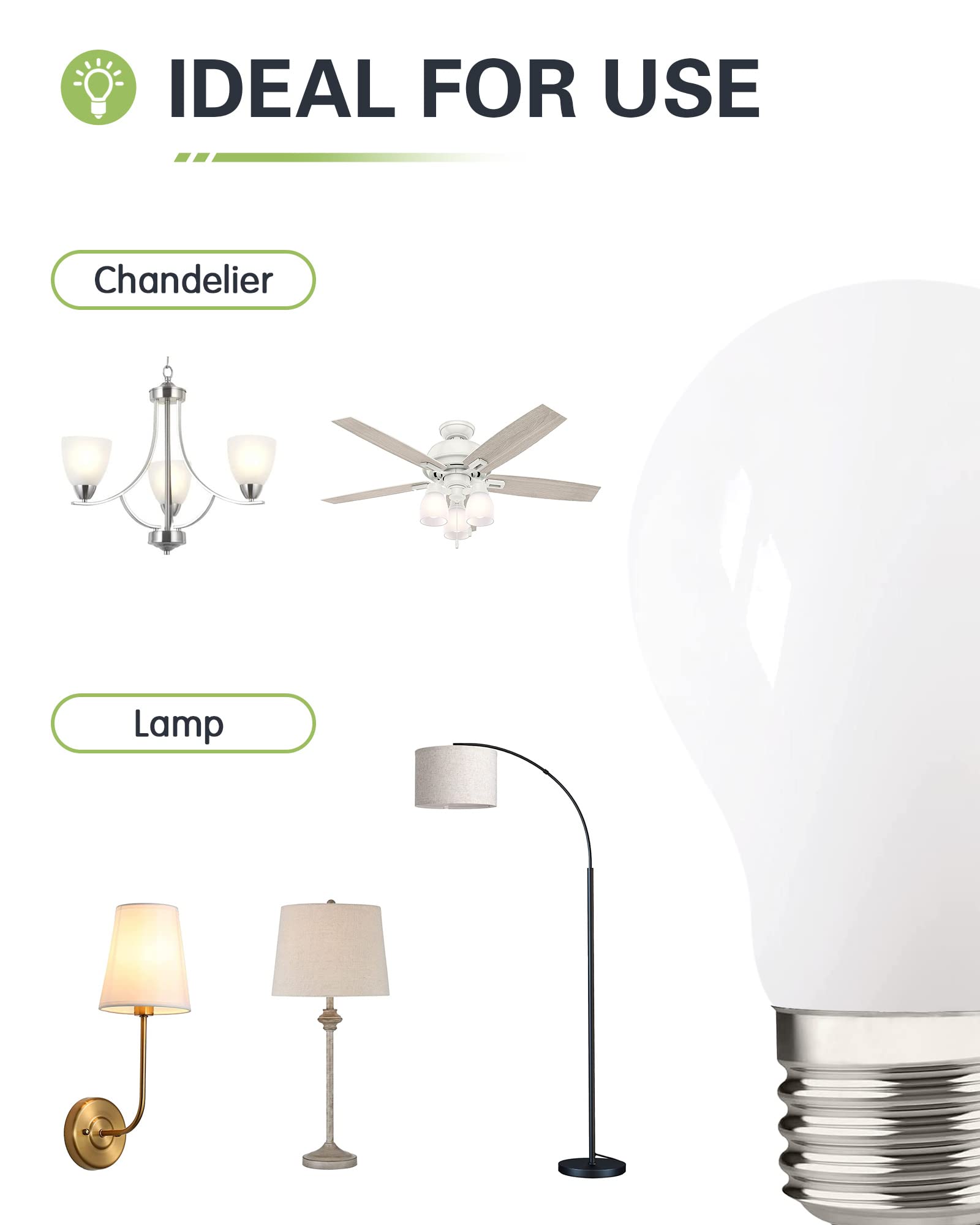 LUMILECT Dimmable Milky LED A19 Light Bulb, 25 Watt Equivalent LED Bulbs, Efficient 2W, 3000K Soft White E26 Edison Medium Screw Bulbs for Home Bedroom Kitchen Living Room Office Lamp - 4 Pack