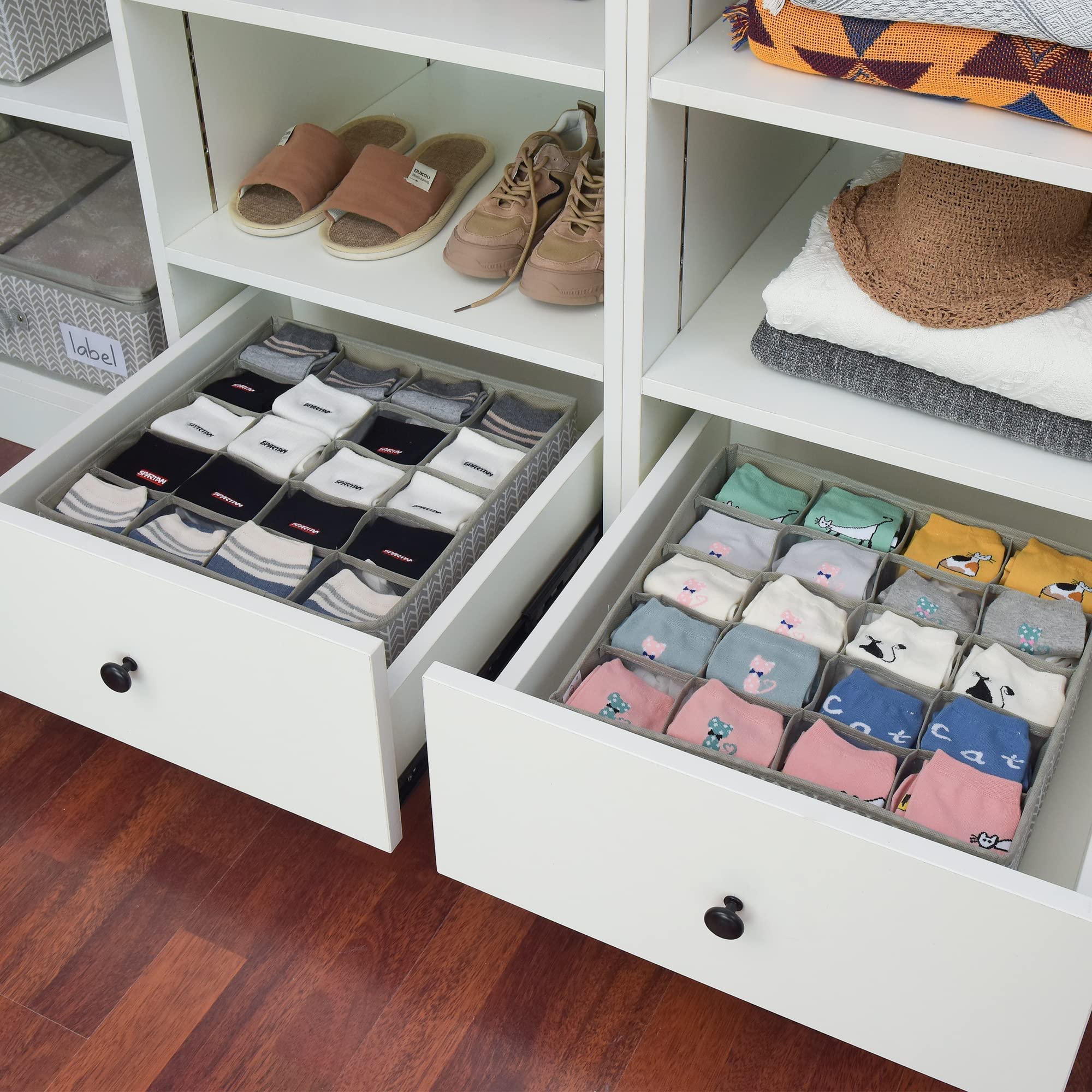 GRANNY SAYS Bundle of 3-Pack Trapezoid Closet Storage Bins & 2-Pack Socks Storage Organizers