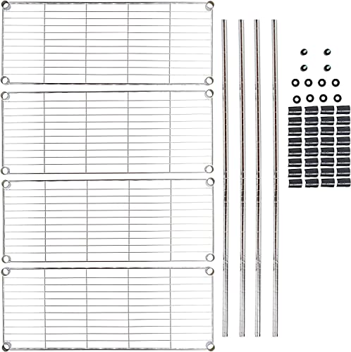 XCVBDE 4-Tier Storage Shelves 36''x14''x54'' Height Adjustable Garage Storage Shelves Heavy Duty Pantry Shelving Metal Utility Shelves Wire Rack for Home Kitchen Laundry Room Organization(Chrome)