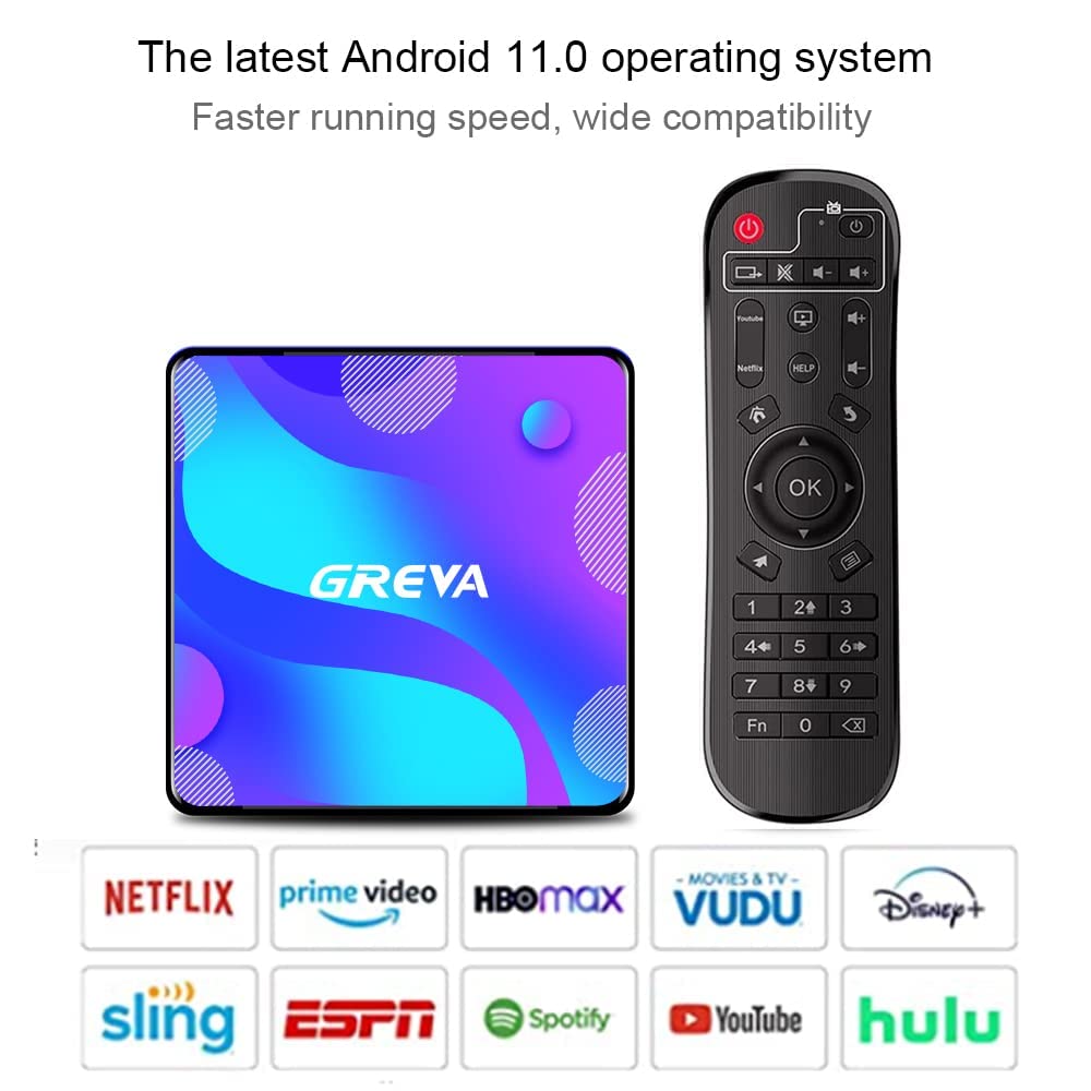 Android TV Box 11.0 Smart TV Box 4GB 32GB Dual Band WiFi Support 4K HDR Smart Streaming Player with Mini Keyboard BT 4.1 H.265 Set Top Box