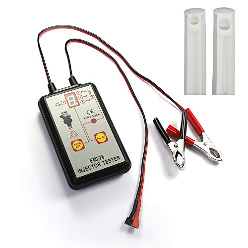allsun em276 12V DIY Auto Fuel Injector Tester and Cleaner with 2 Adapters, 4 Pluse Modes Powerful Fuel System Vehicle Gasoline Pressure Diesel Short Circuit Protector