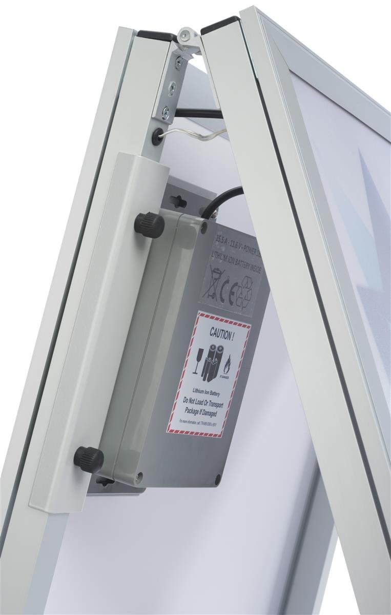 Displays2go Illuminated Sandwich Boards, Double Sided, Aluminum Construction, PVC Lens β Silver Finish (LEDABRD28)