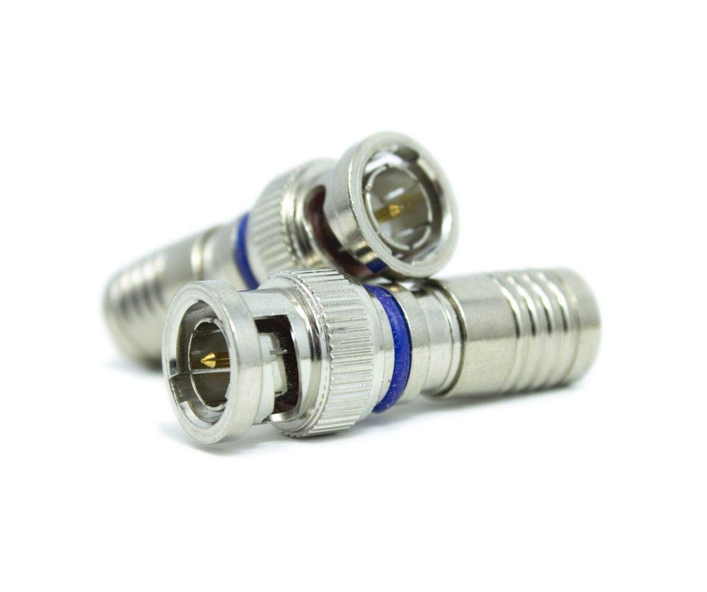 eSecure 100PCS CCTV Male BNC Compression Connector RG59 Coax Cable Adapter for Security Camera