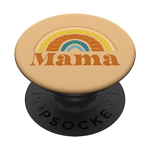 Boho Rainbow Mama Bohemian Aesthetic Matching Family Mom PopSockets Swappable PopGrip