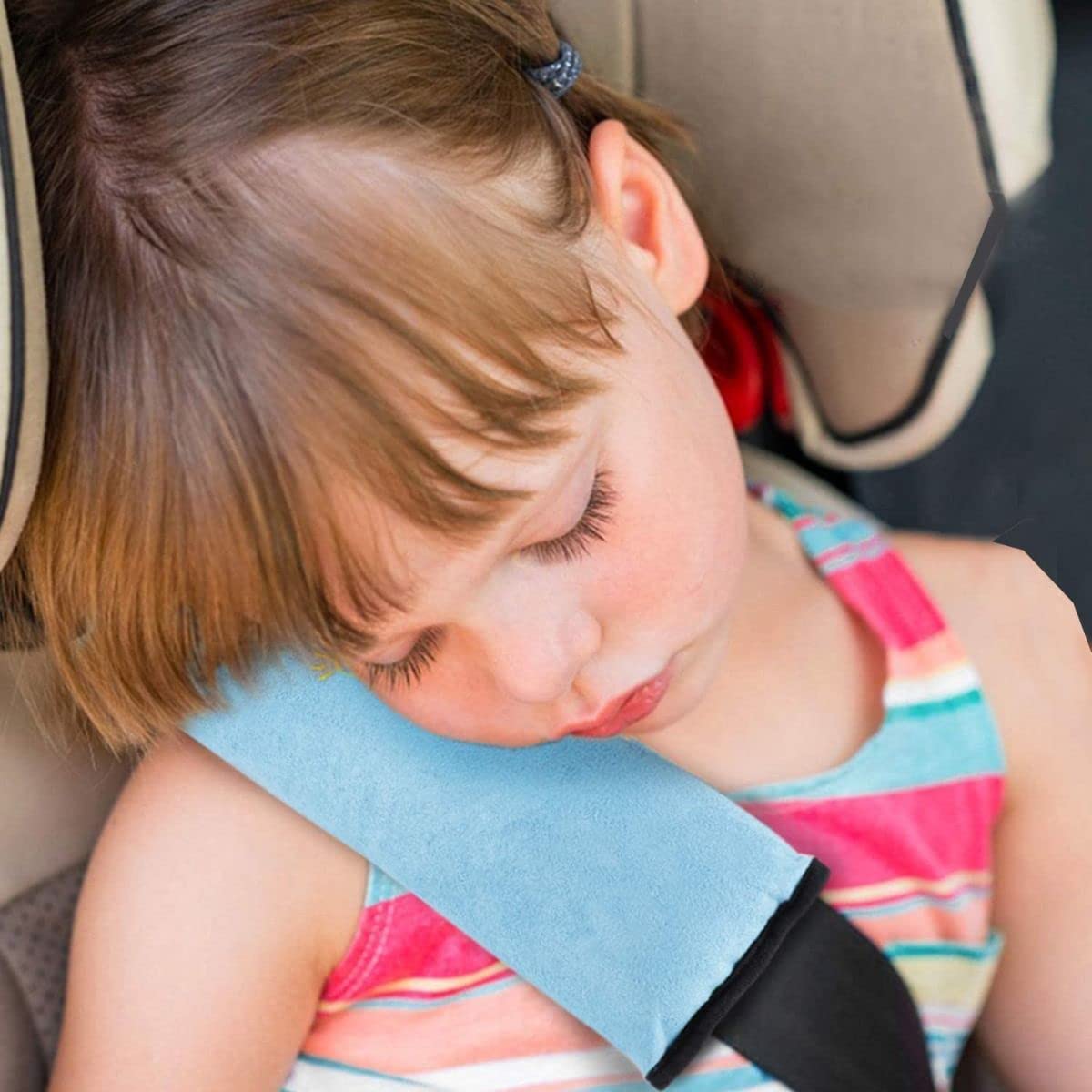 Car Seat Straps Shoulder Pads for Baby Kids, Super Soft Seat Belt Covers for All Car Seats (Blue)
