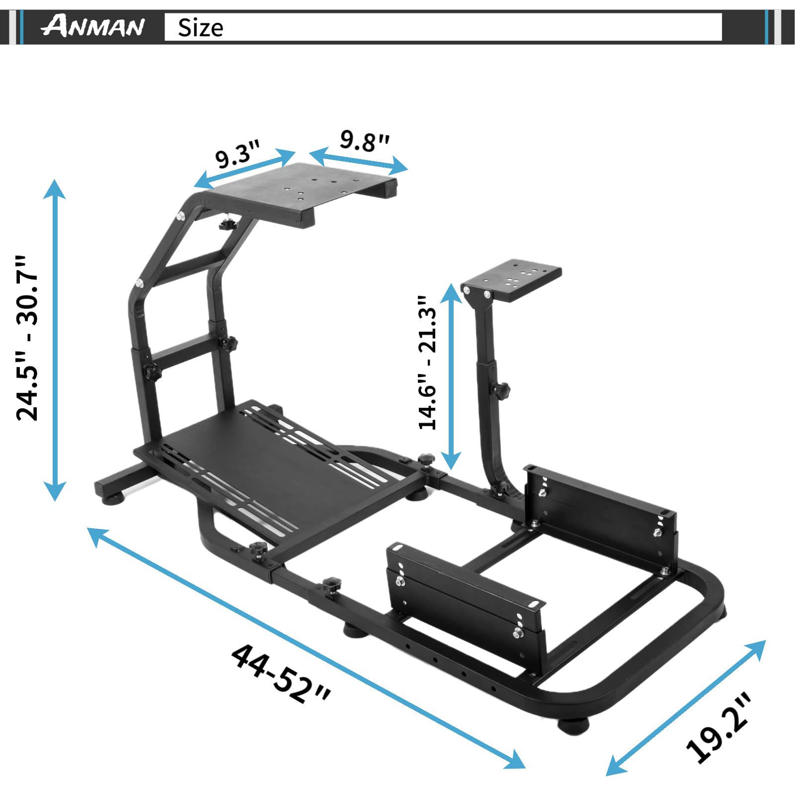 Anman G25 Racing Simulator cockpit with Black Gaming Seat Fit for Logitech G27 G29 G920 G923,Thrustmaster T500RS T300RS race car seat, NOT Include Wheel Shifter Pedal