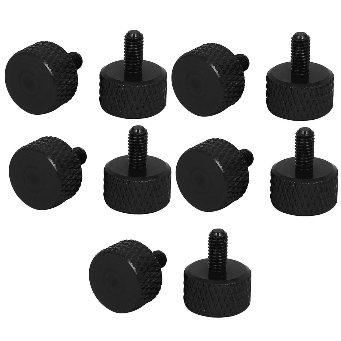 uxcell Computer PC Graphics Card M3x6mm Aluminum Alloy Knurled Thumb Screws Black 10pcs