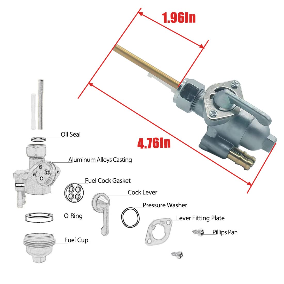 Aniro Moto Fuel Valve Petcock Replace for Honda CL175 CB350 CL350 SL350 CB360 CL360 CB450 CL450