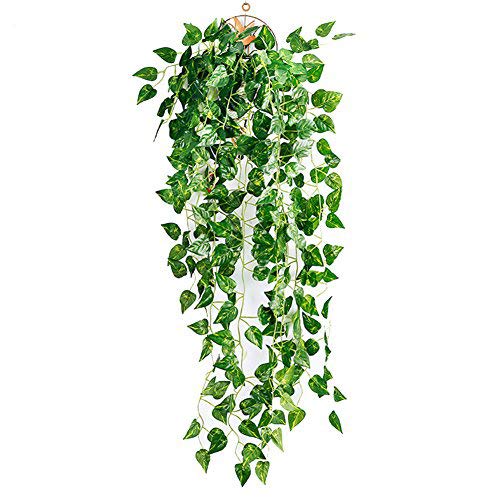 Amzanjon Artificial Ivy Vines, Artificial Fake Hanging Vine Plant Leaves Garland Home Garden Wall Decoration - 1#