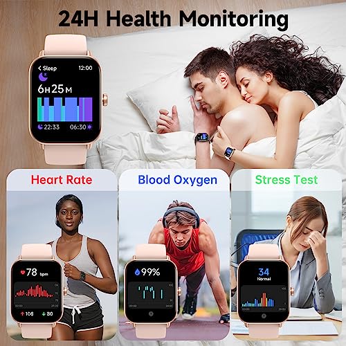 Faweio Smart Watch, Bluetooth 5.3 Answer/Make Call, Alexa Built in, 1.8" Fitness Tracker with Heart Rate SpO2 Sleep Monitor, Smart Watches for Men Women iPhone Android Compatible IP68 Waterproof