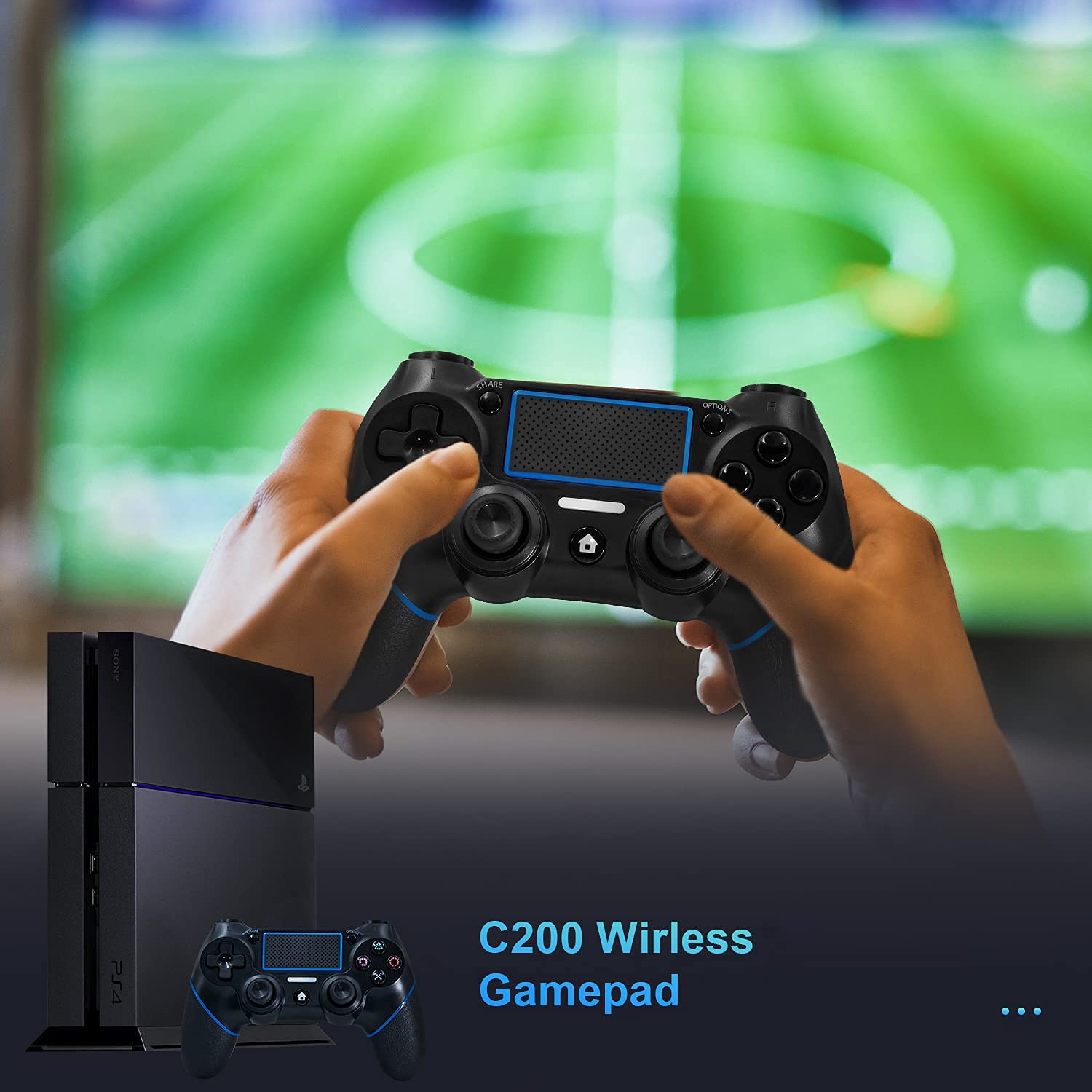 Anivia PS4 Wireless Controller, C200 Gamepad DualShock 4 Console for Playstation 4 Touch Panel Joypad with Dual Vibration Game Remote Control Joystick