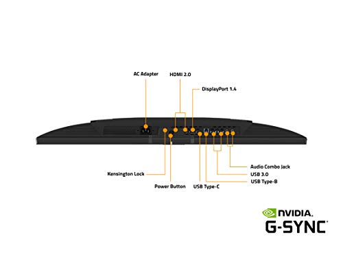 AORUS FI27Q 27" 165Hz 1440P NVIDIA G-SYNC Compatible IPS Gaming Monitor, Built-in ANC, 2k Display, 1 ms Response Time, HDR, 95% DCI-P3, 1x Display Port 1.2, 2x HDMI 2.0, 2x USB 3.0