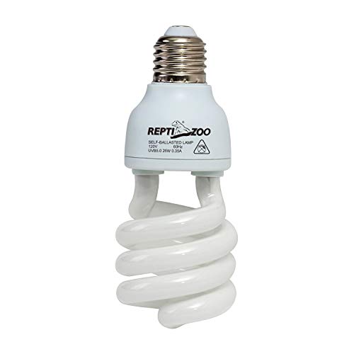 REPTI ZOO UVB Reptile Light Energy Saving Lamps UVB Bulb Spiral Compact 26 W UVB 5.0 Reptile Heat Lamp Light Bulb Fit for Rainforest Type Reptile/Snake/Lizard/Insect/Turtle/Tortoise