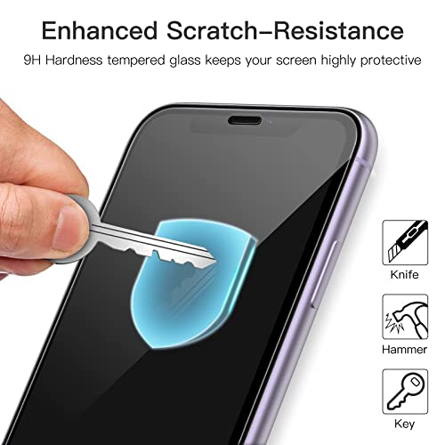 JETech Full Coverage Screen Protector for iPhone 11/iPhone XR 6.1-Inch, Black Edge, 9H Tempered Glass Film Case-Friendly, HD Clear, 3-Pack