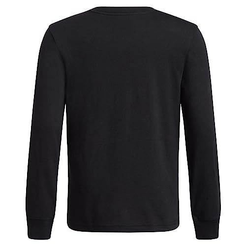adidas Boys' Long Sleeve Cotton Camo BoS Logo T-Shirt, Black (New)
