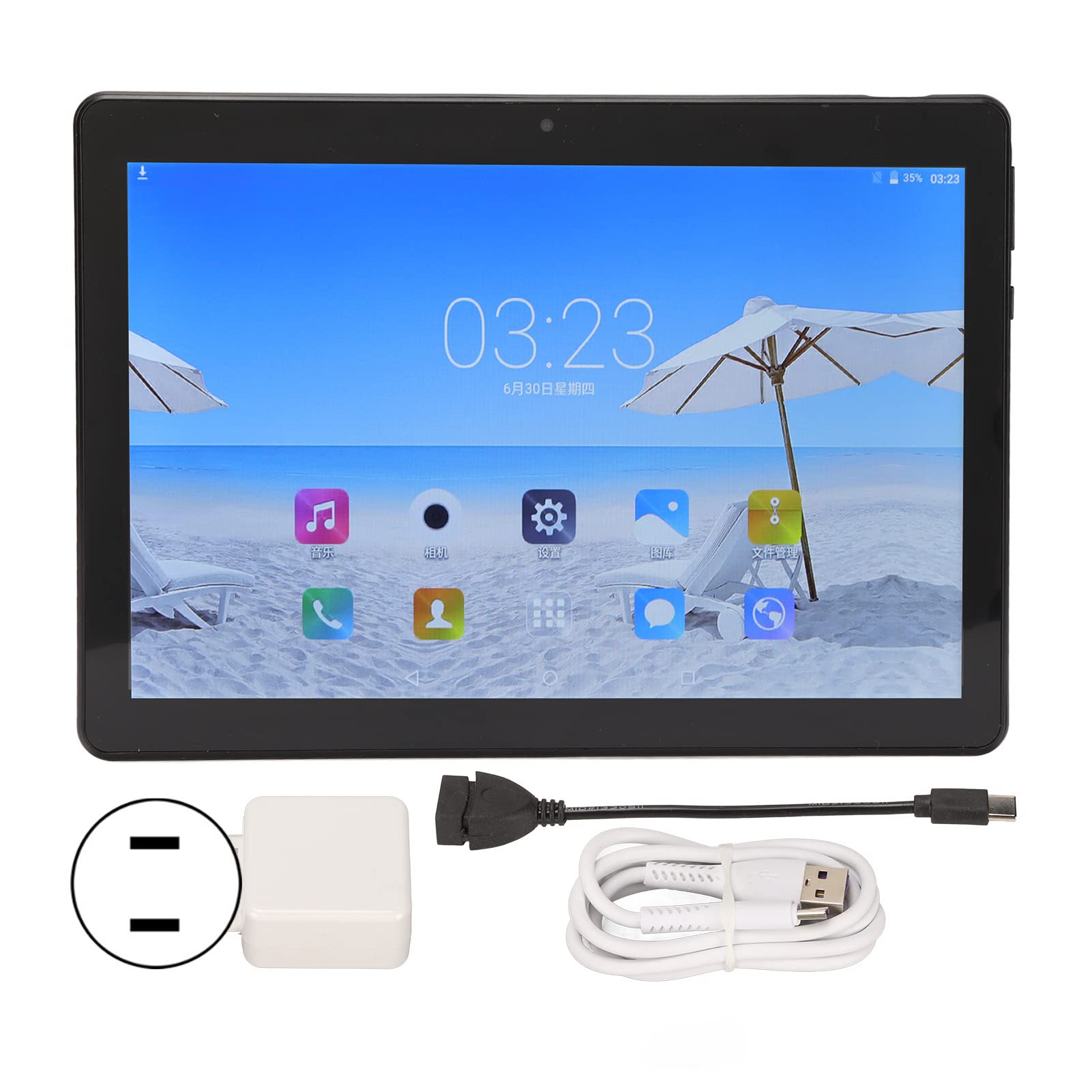AUHX Tablet, Dual SIM 6000mAh 10.1 Battery 100240V Home Tablet (US Plug)