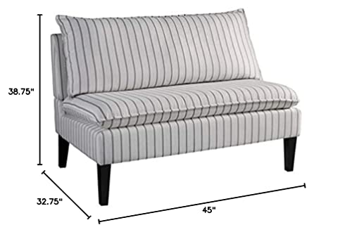 Signature Design by Ashley Arrowrock Modern Farmhouse Striped Accent Bench, White & Gray