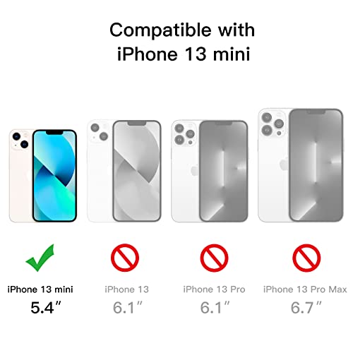JETech Kickstand Case for iPhone 13 Mini, 5.4-Inch, Support Wireless Charging, Slim Shockproof Bumper Phone Cover, 3-Way Metal Stand (Clear)