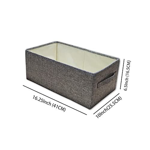 KINGSUSLAY Collapsible Fabric Storage Basket, Storage Bins and Baskets for Organizing, Perfect for Easter Gift Stuffers, Clothes, Nursery, Toys,Closet Bins(Grey-3PCS, 16.15x10x6.5Inch)