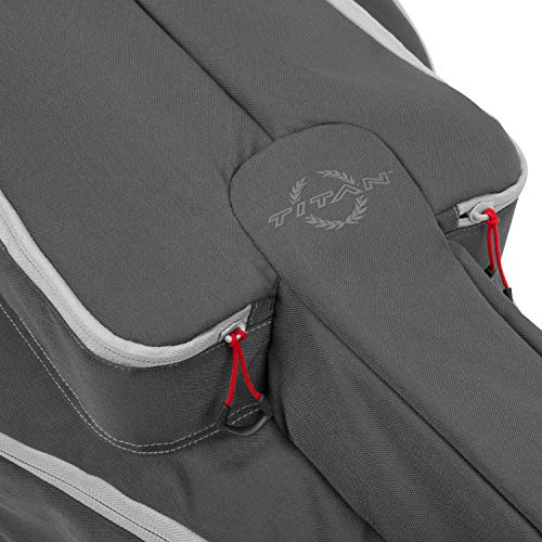 Allen Company Titan Krait Crossbow Case - Soft-Shell Design - Fits Scoped Narrow Limb Crossbows - Oversized Pockets for Bolts, Quivers, and More - Gray/Red - 37" x 19.5"