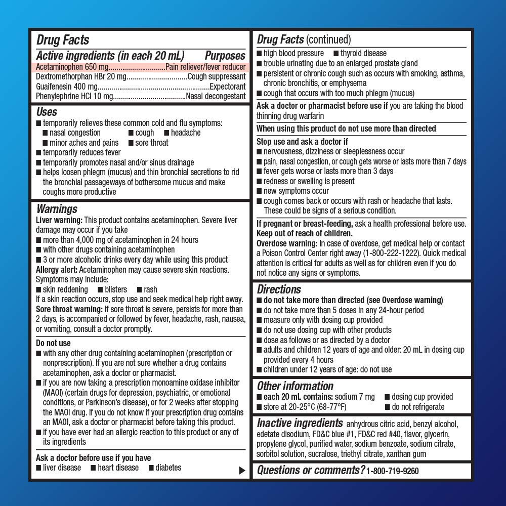 Amazon Basic Care Mucus Relief Cold, Flu & Sore Throat Syrup, Helps Relieve Common Cold and Flu Symptoms, 6 fl Oz (Pack of 1)