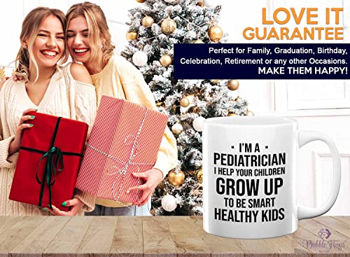 Flairy Land Pediatrician Coffee Mug 11oz White - Grow Up Smart - Physician Tiny Human Doctor Pediatric Nurse Funny Children Kids Pediatric Appreciation