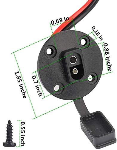 Bolloo SAE Power Socket Sidewall Port, Weatherproof SAE Quick Connect Solar Panel Mount Universal Flush-Mountable Connector, 16AWG SAE Cable with 4 Screws for Solar Generator Battery Charge (2 Pack)