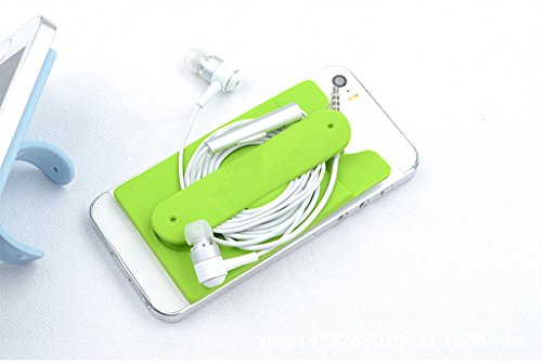 Kinteshun Card Holder with Cell Phone Stand,Stick-on Silicon Rubber Smartphone Sleeve Support Wallet(6pcs)
